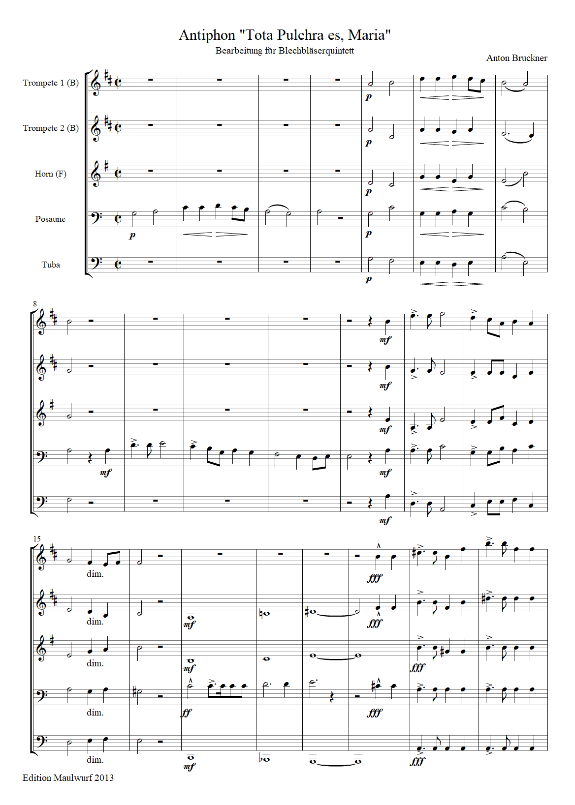 Bruckner Antiphon – Edition Maulwurf